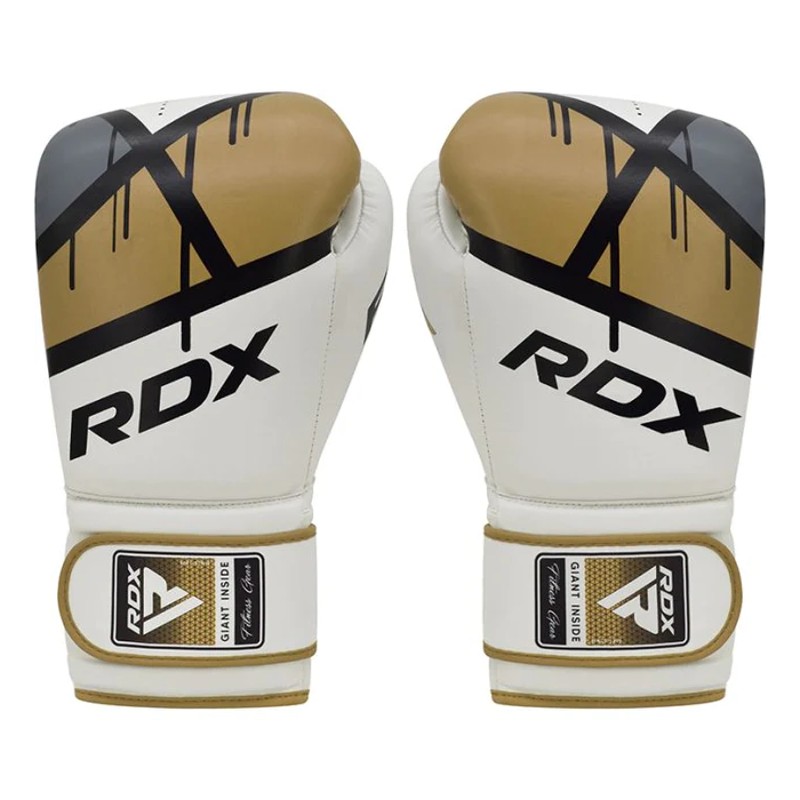 RDX Sports Ego F7 White/Gold Boxing Gloves - Gloves.co.uk